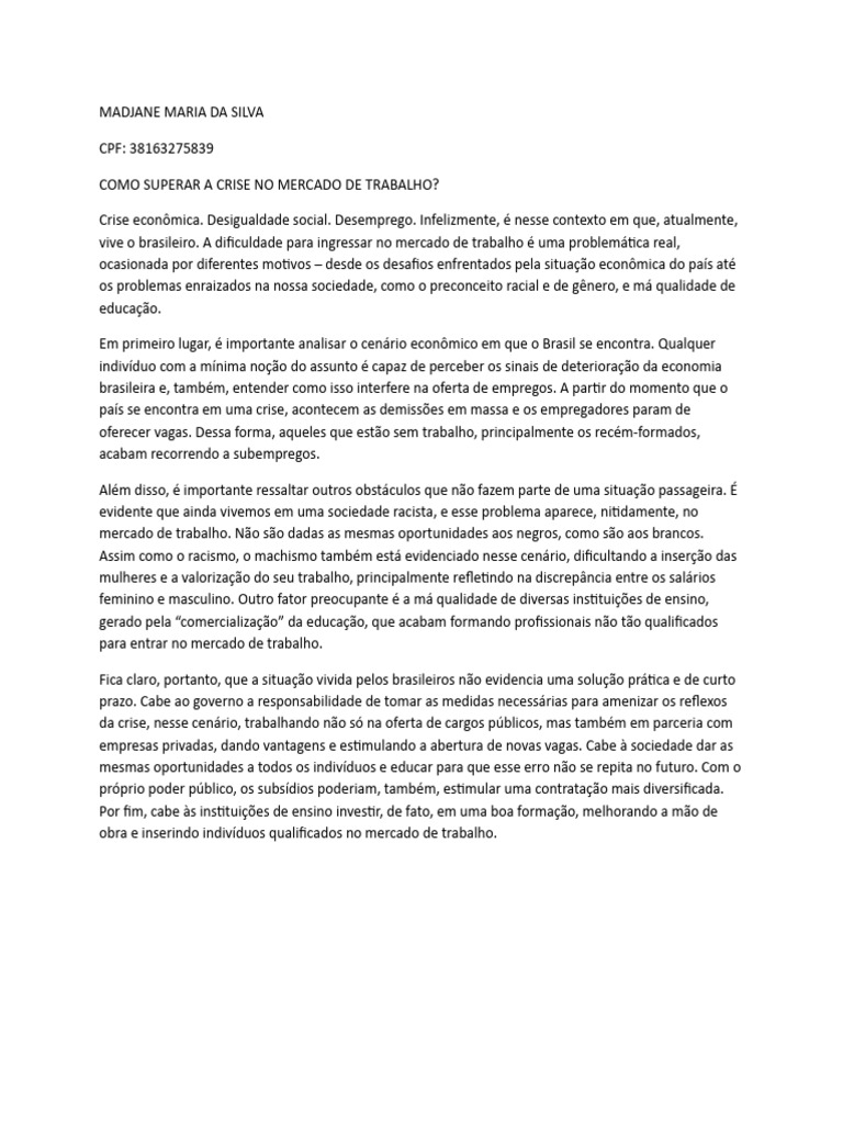 Redacao PMSP | PDF | Ciências Sociais