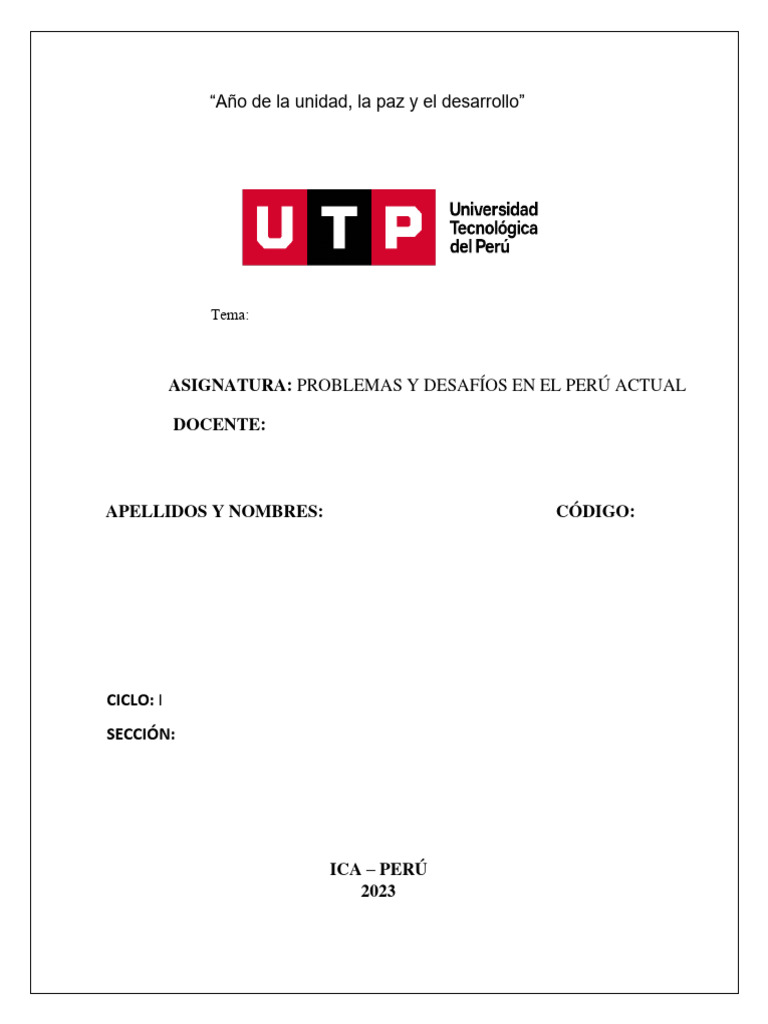 Carátula Utp | PDF