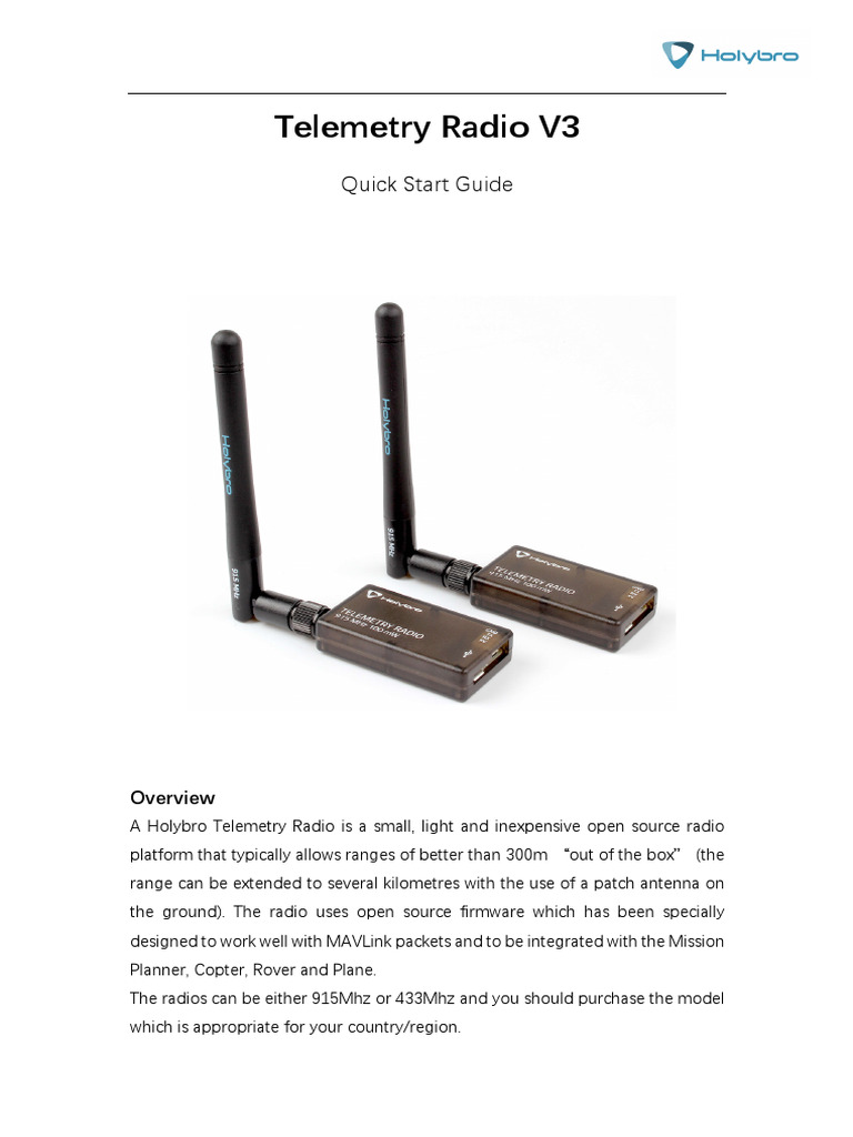 Telemetry Radio V3 Quick Start Guide | PDF | Usb | Radio