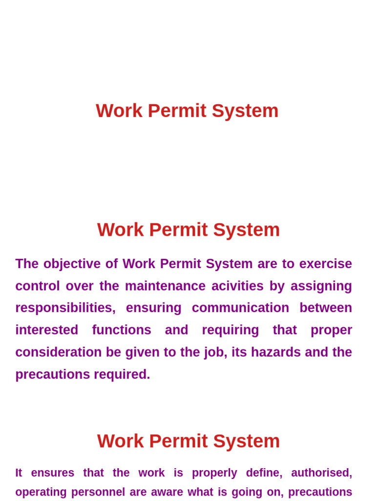 Work Permit System | PDF | Safety | Occupational Safety And Health