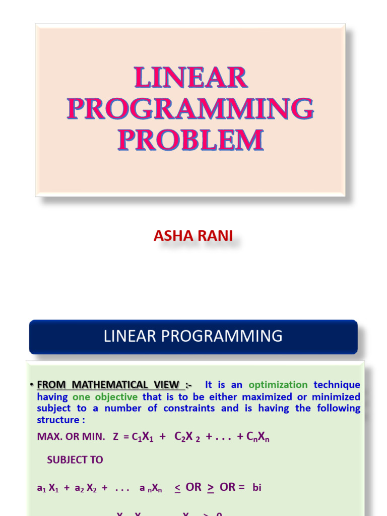 Understanding Linear Programming Basics | PDF