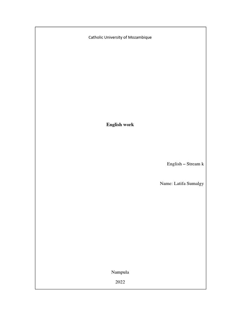 I English Work | PDF