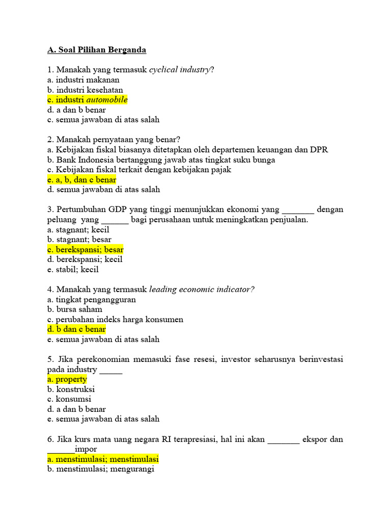 KUIS BFR UAS - JULI 2023 (Update 13 Juli 2023) | PDF | Hukum