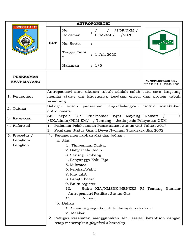 Sop Antropometri.. | PDF