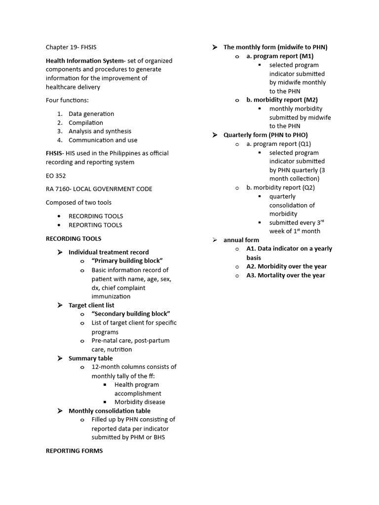 FHSIS | PDF | Health Care | Medicine
