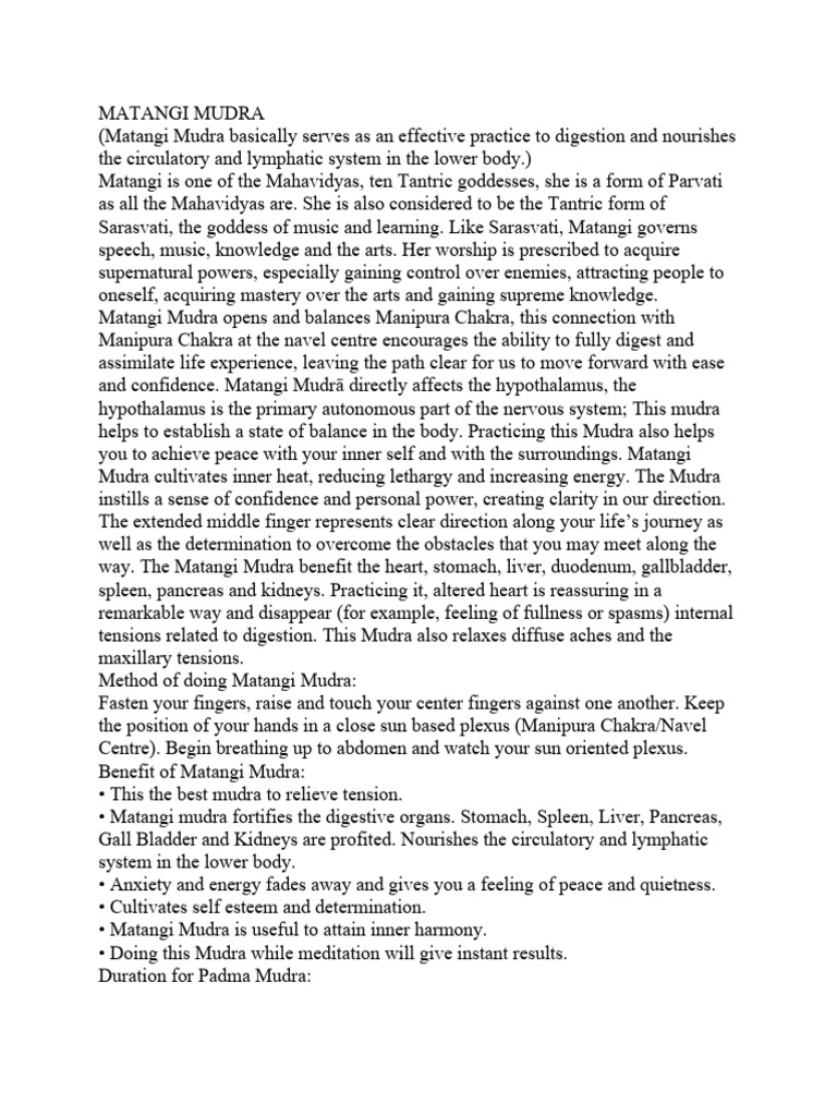 Matangi Mudra | PDF