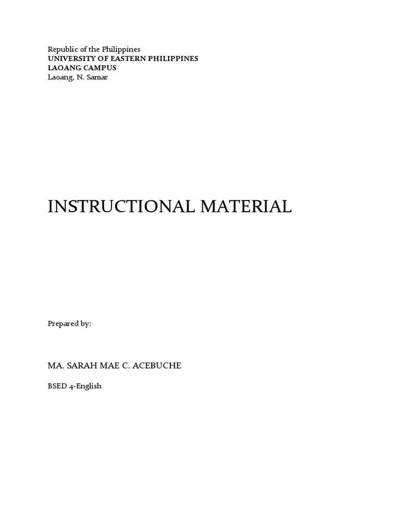 English. INSTRUCTIONAL MATERIAL | PDF