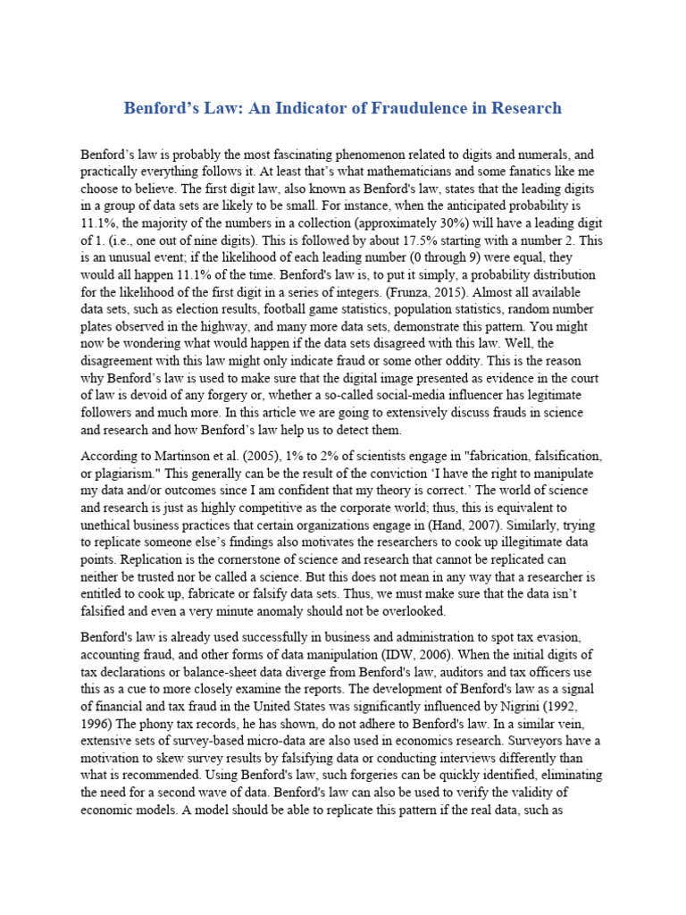Indicator of Fraudulence in Research | PDF | Fraud | Science