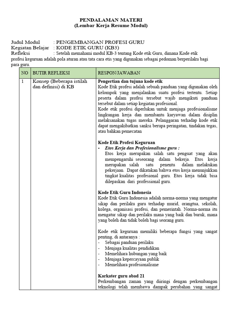 LK - Resume Pendalaman Materi PPG 2022 KB3 | PDF | Seni | Pengembangan Diri