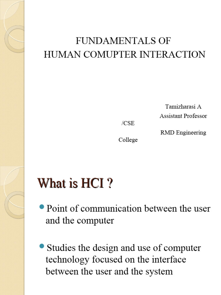 HCI Basics: User-Computer Interaction | PDF | Visual Perception | Ear