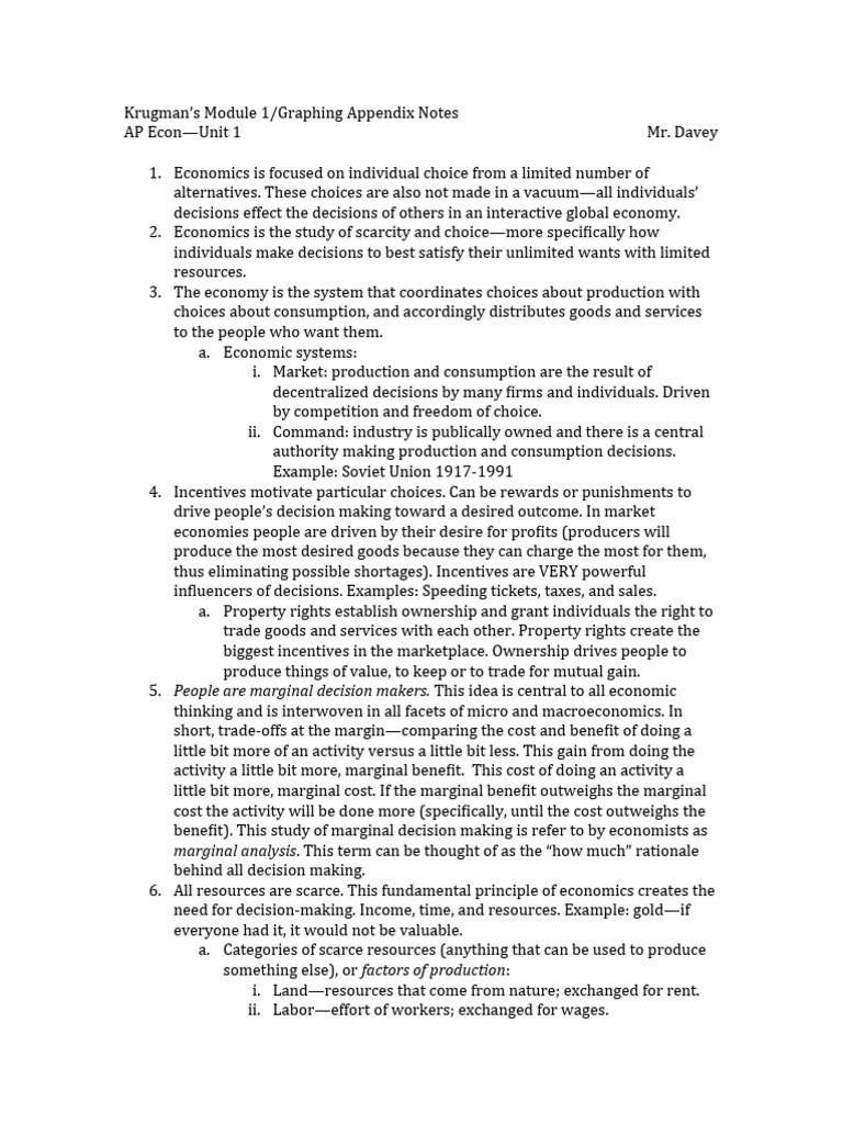 AP Economics Graphing Principles | PDF | Economics | Opportunity Cost