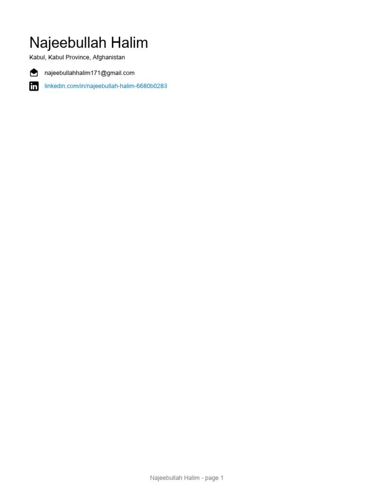 Resume Najeebullah Halim | PDF