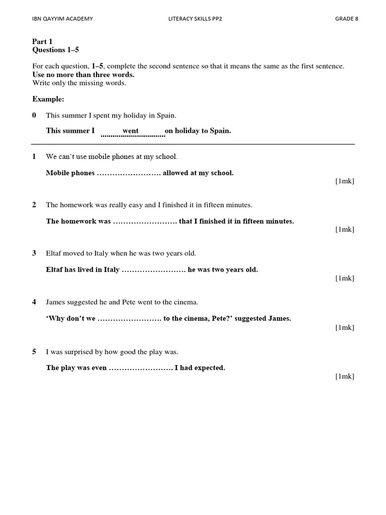 Literacy Skills Grade 8 2 | PDF | Linguistics | Human Communication
