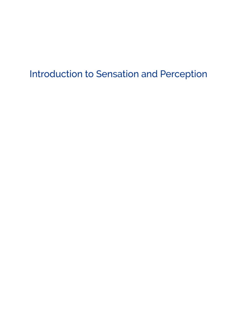 Introduction To Sensation and Perception 1650052114 | PDF | Chemical ...