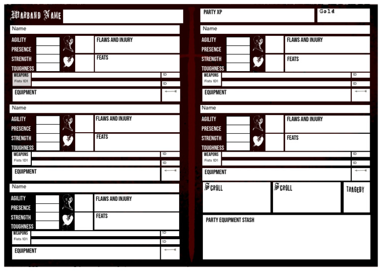 FP Character Sheets | PDF