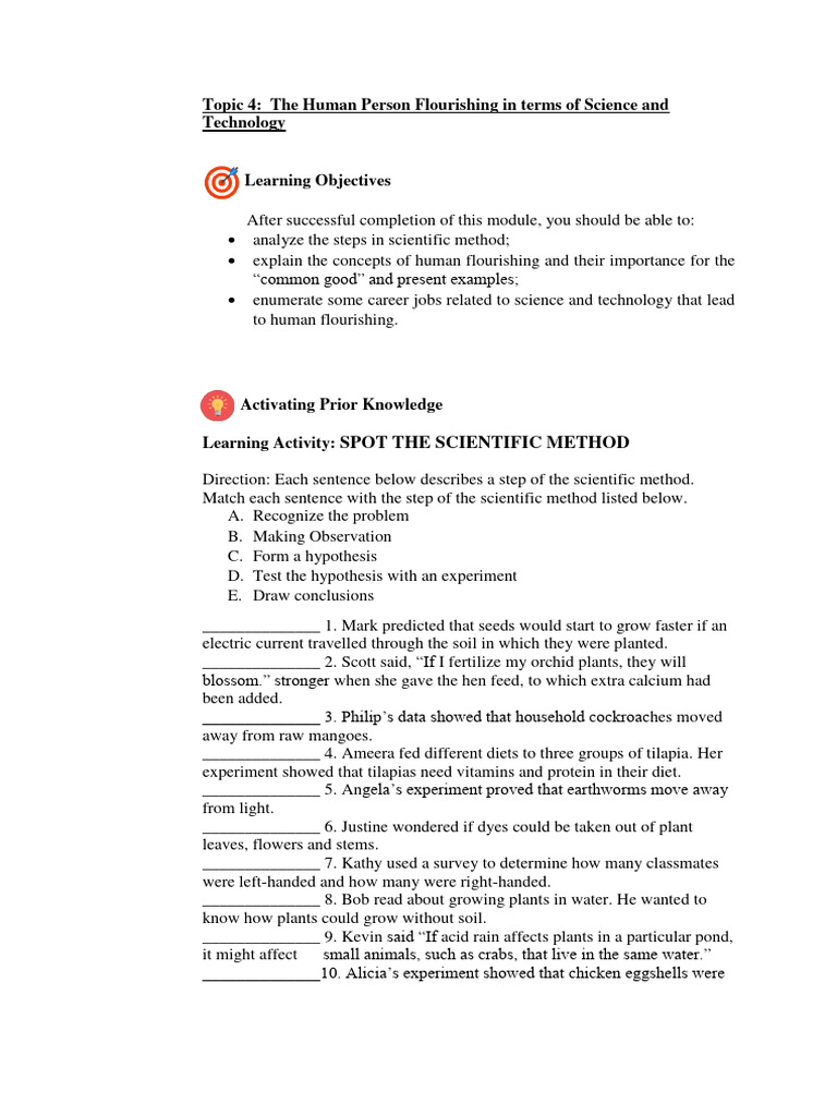 Topic 4 - The Human Person Flourishing in Terms of Science and ...