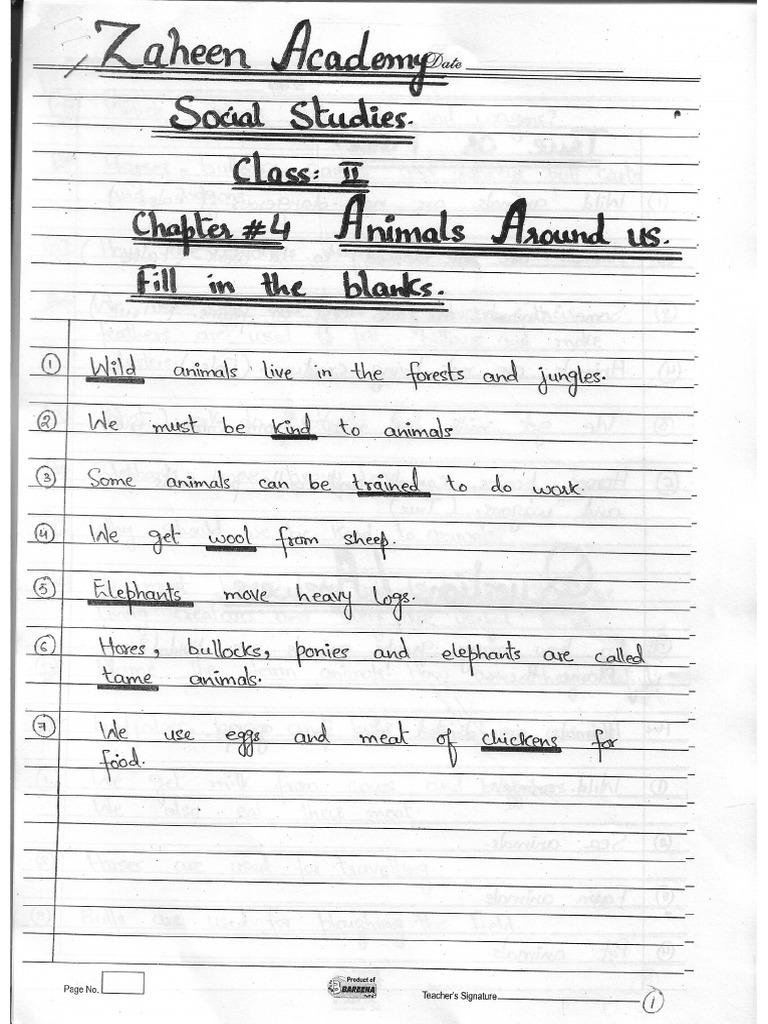 Class 2nd SST CH 4th Animal Around Us | PDF