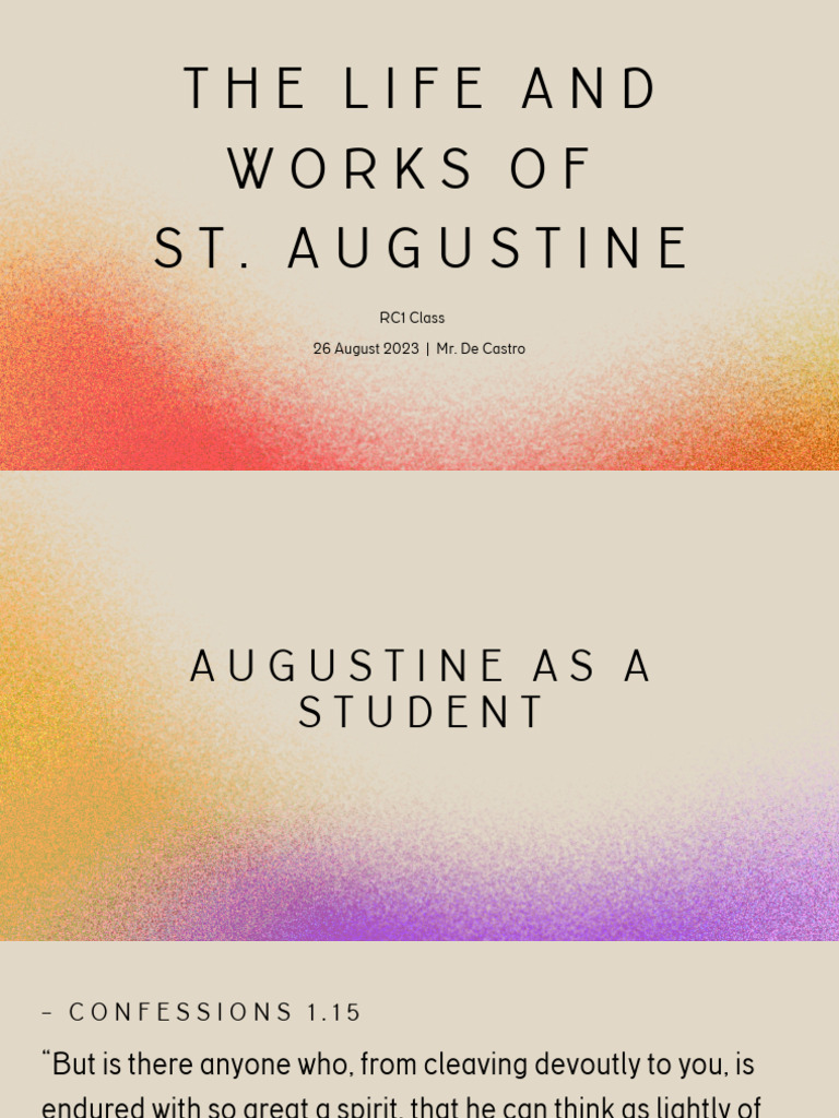 Life and Works of St. Augustine | PDF | Augustine Of Hippo | Sin