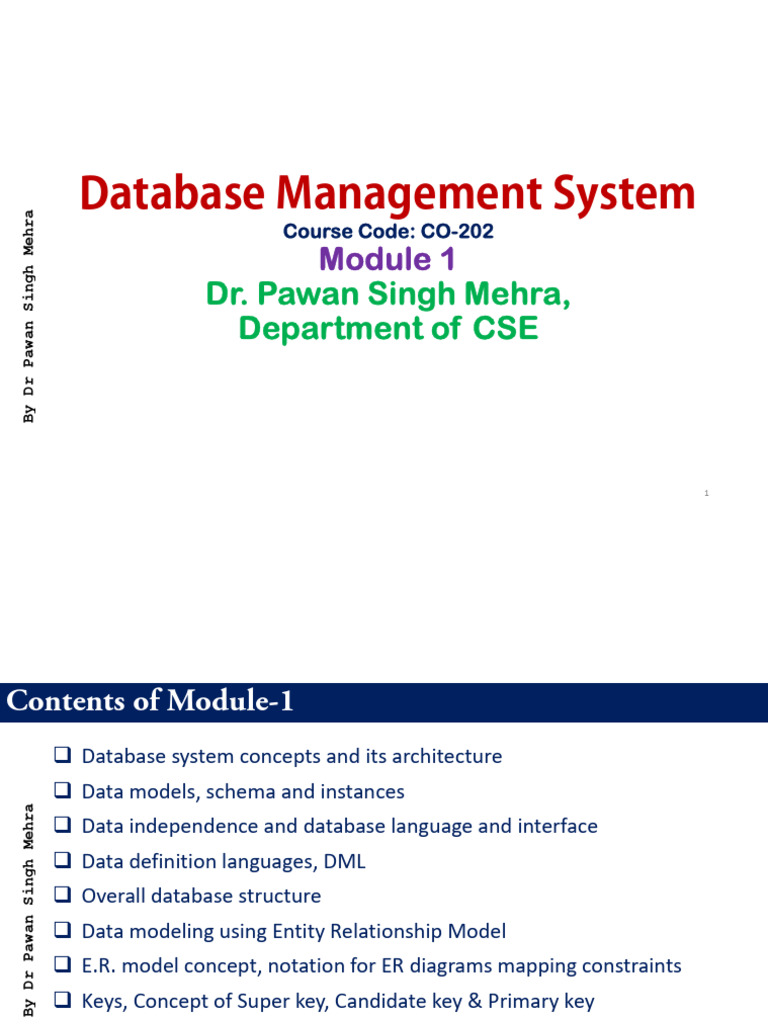 Module 1 | Download Free PDF | Databases | Data Model