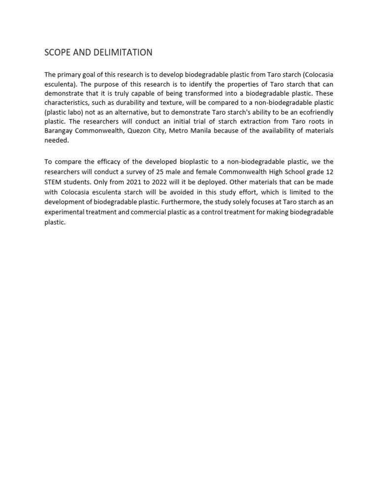 Scope and Delimitation | PDF