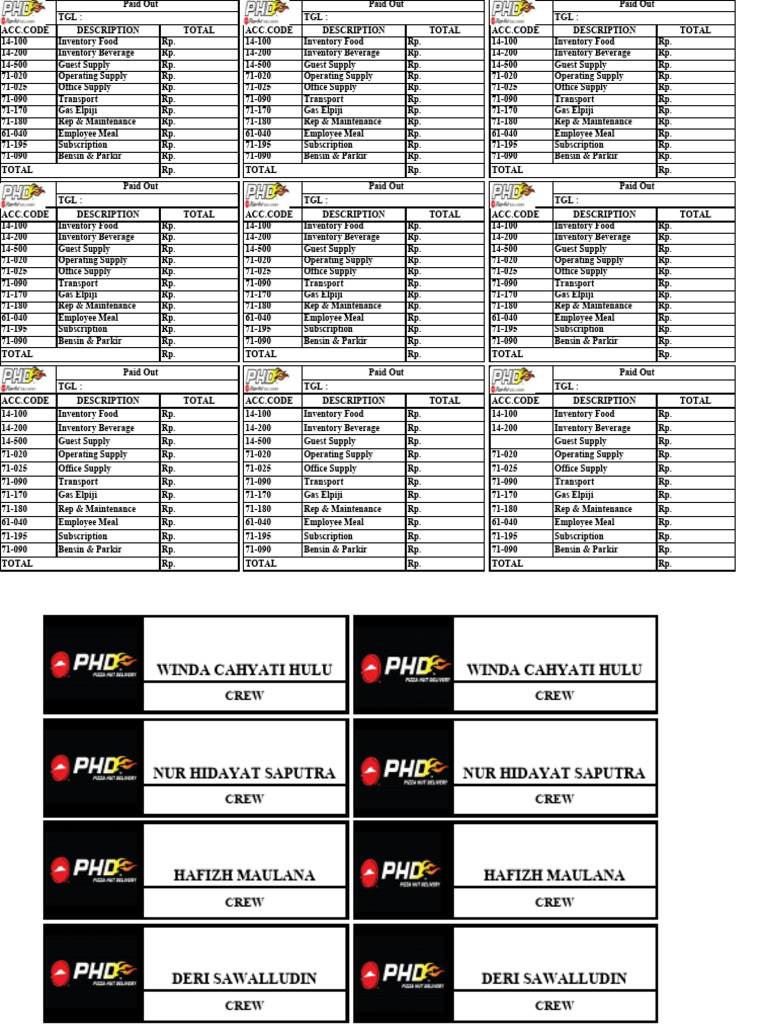 Name Tag Crew | Download Free PDF | Foods | Food And Drink