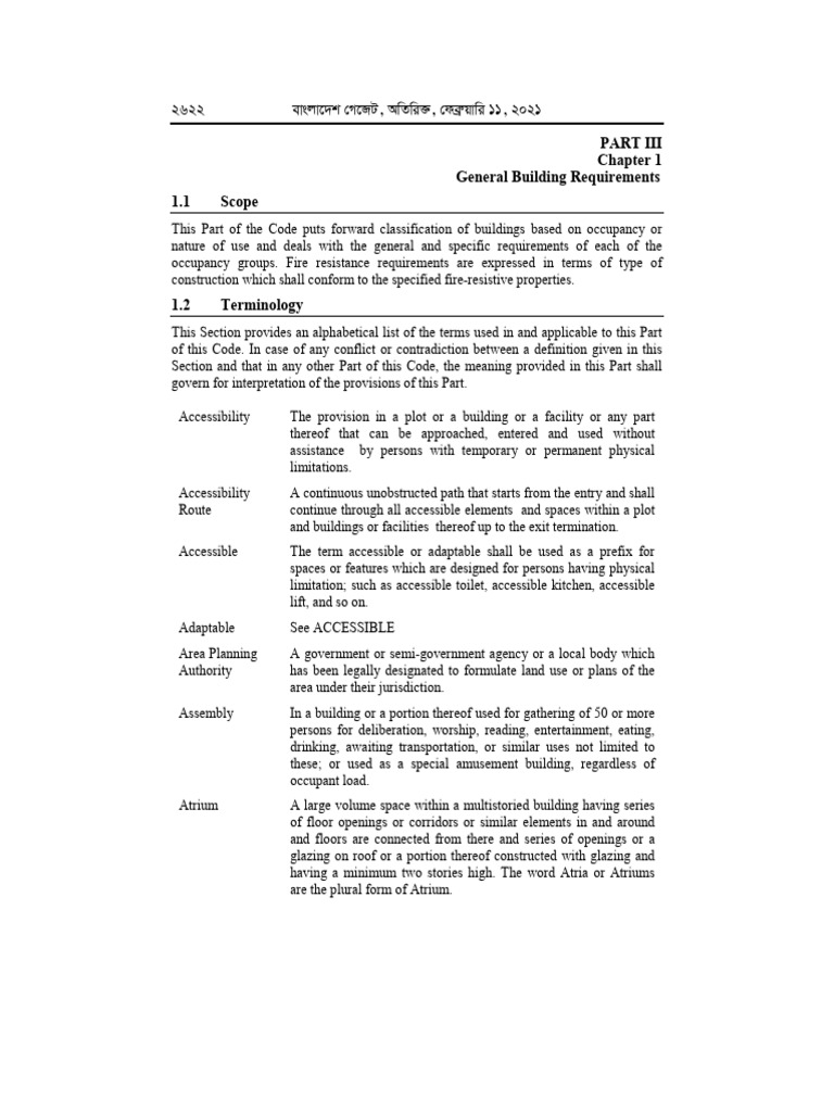 General Building Requirments Chapter-1 Part3 | PDF | Building | Wall
