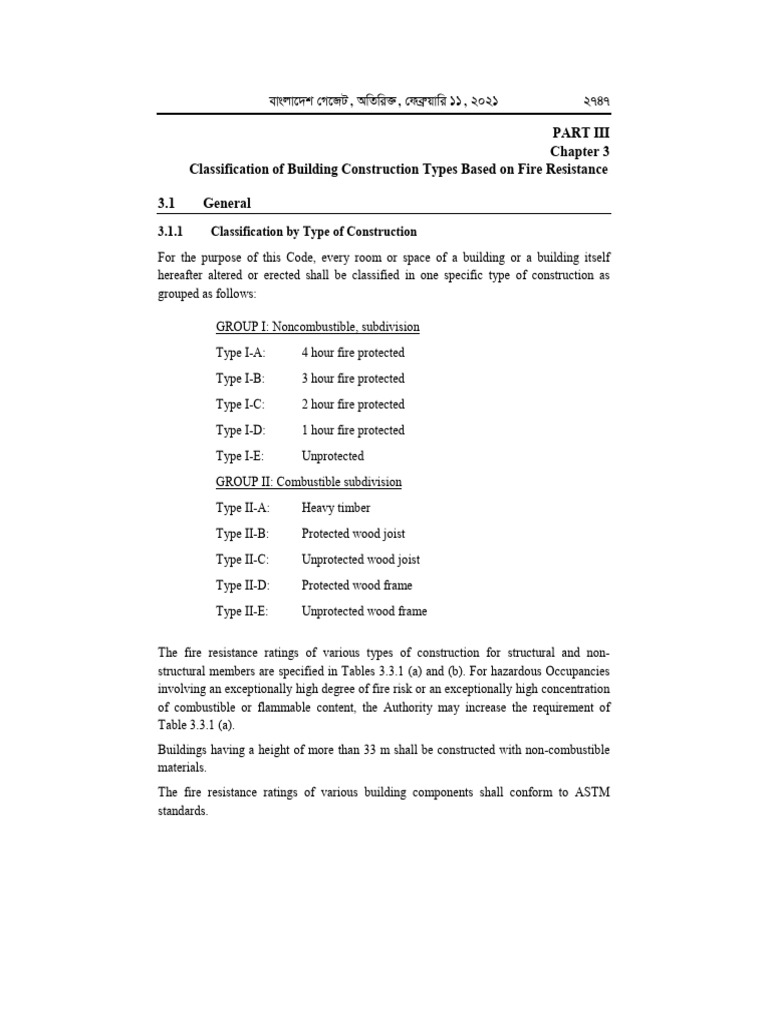Classification of Building Construction Types Based On Fire Resistance ...