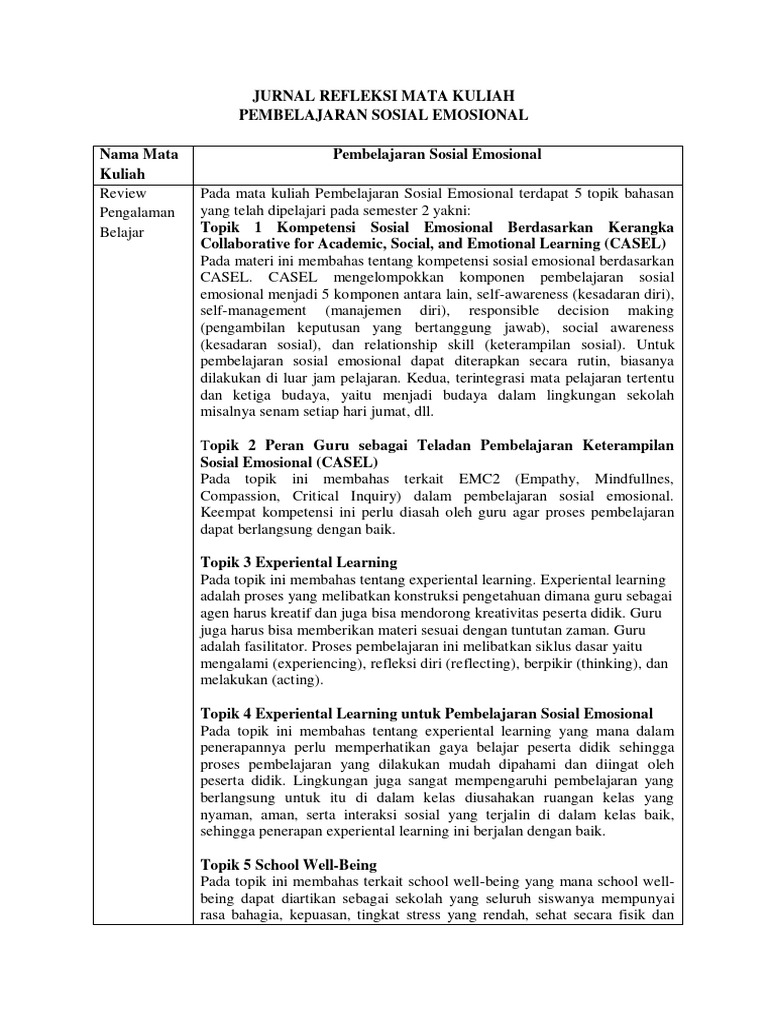 Jurnal Refleksi Pse PDF | PDF