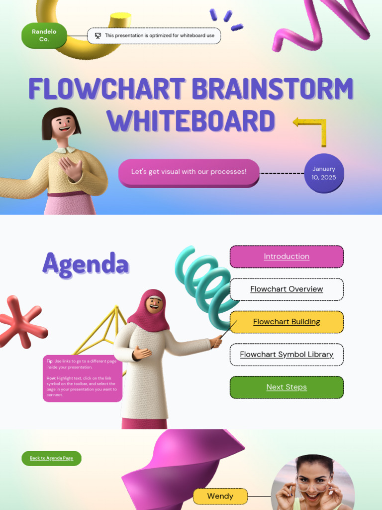 Flowchart Brainstorm 3D Whiteboard Presentation | PDF | Information ...