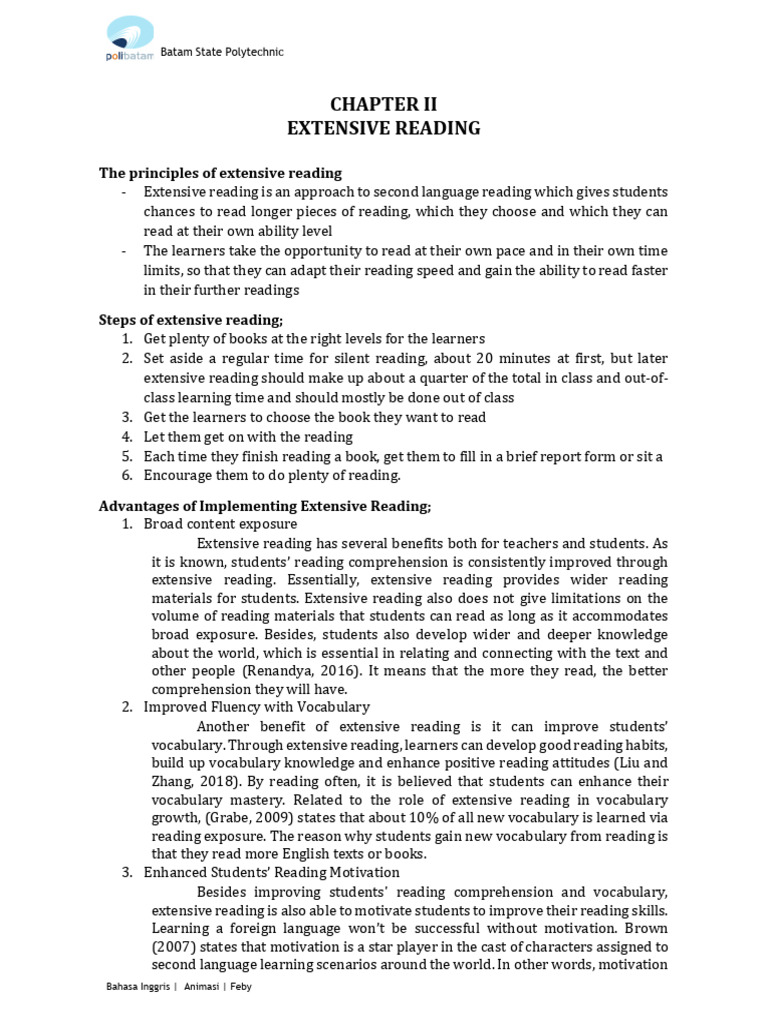 Extensive Reading | PDF | Learning | Reading Comprehension