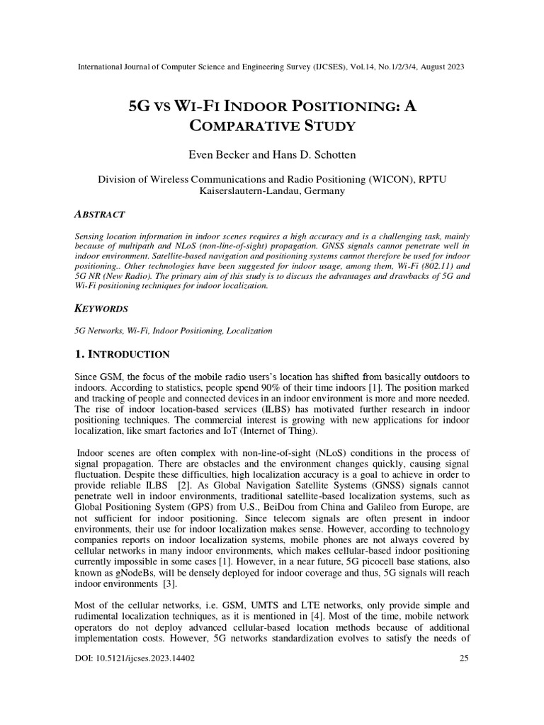 5G VS Wi-Fi Indoor Positioning: A Comparative Study | PDF | Wi Fi ...