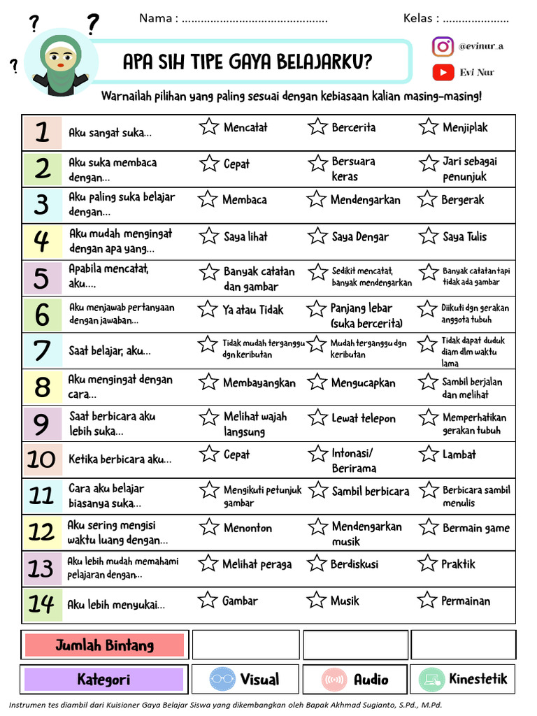 Instrumen Gaya Belajar | PDF