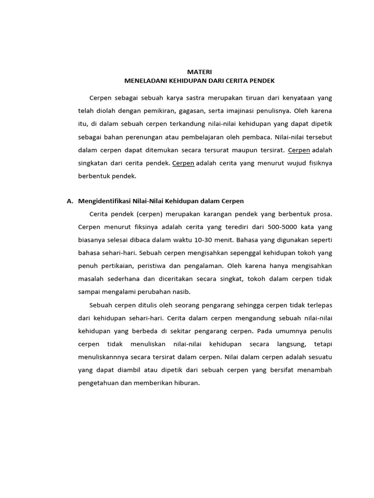 Materi Cerpen | PDF | Ilmu Sosial | Filsafat