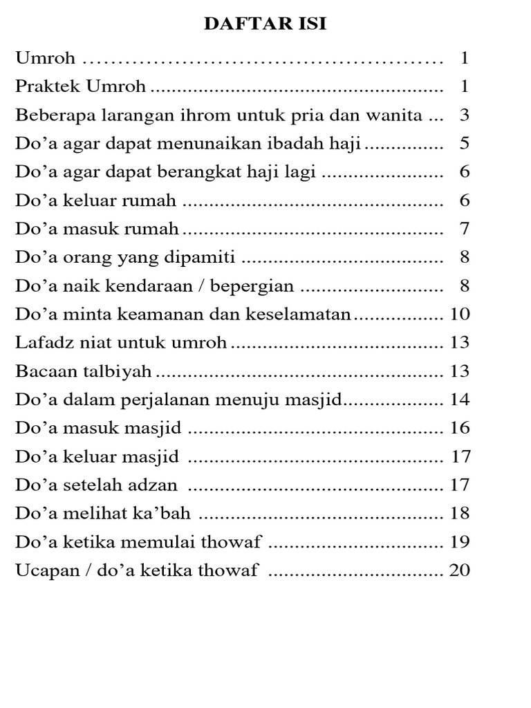 Buku Doa Umroh Revisi | PDF