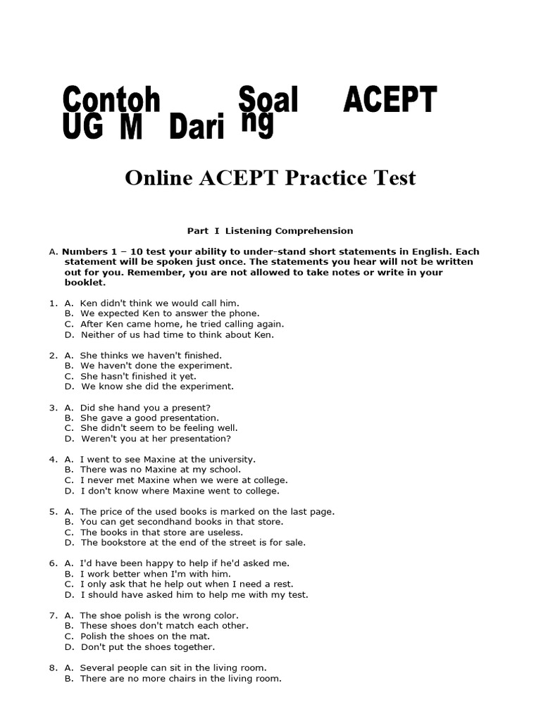 ACEPT UGM Online Practice Test | PDF | Virus | Oceans