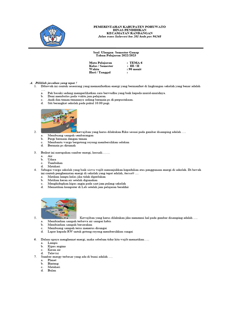 Soal Tema 6 Semester 2 | PDF