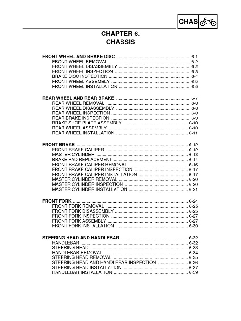 Service Manual Yamaha Scorpio Chapter 6 Chasis | PDF | Axle | Vehicles