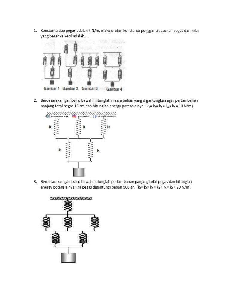 Soal Pegas Hukum Hooke | PDF