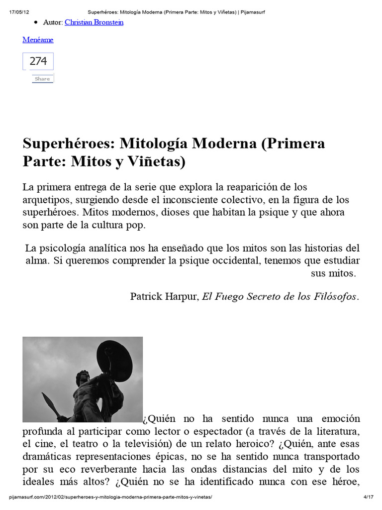 Superhéroes - Mitología Moderna (Primera Parte - Mitos y Viñetas ...