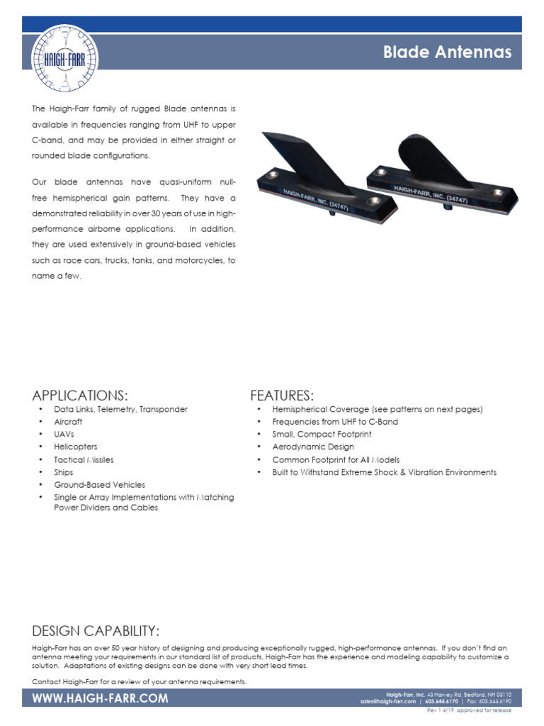 Blade | PDF | Antenna (Radio) | Ultra High Frequency