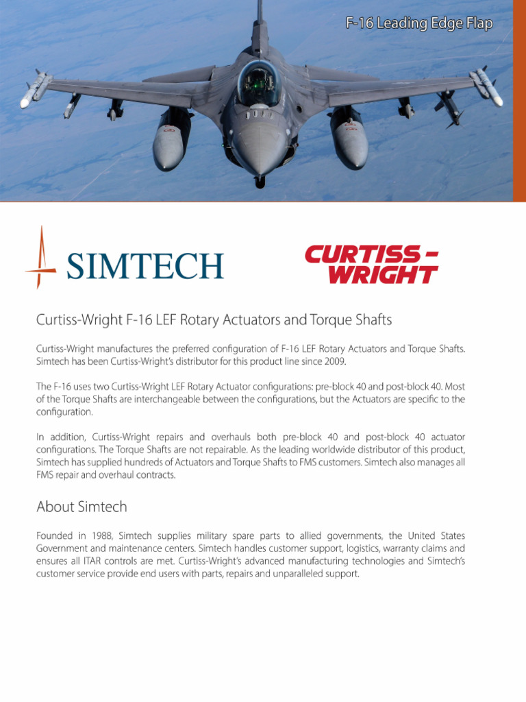 Curtiss-Wright F-16 LEFRA Brochure | PDF