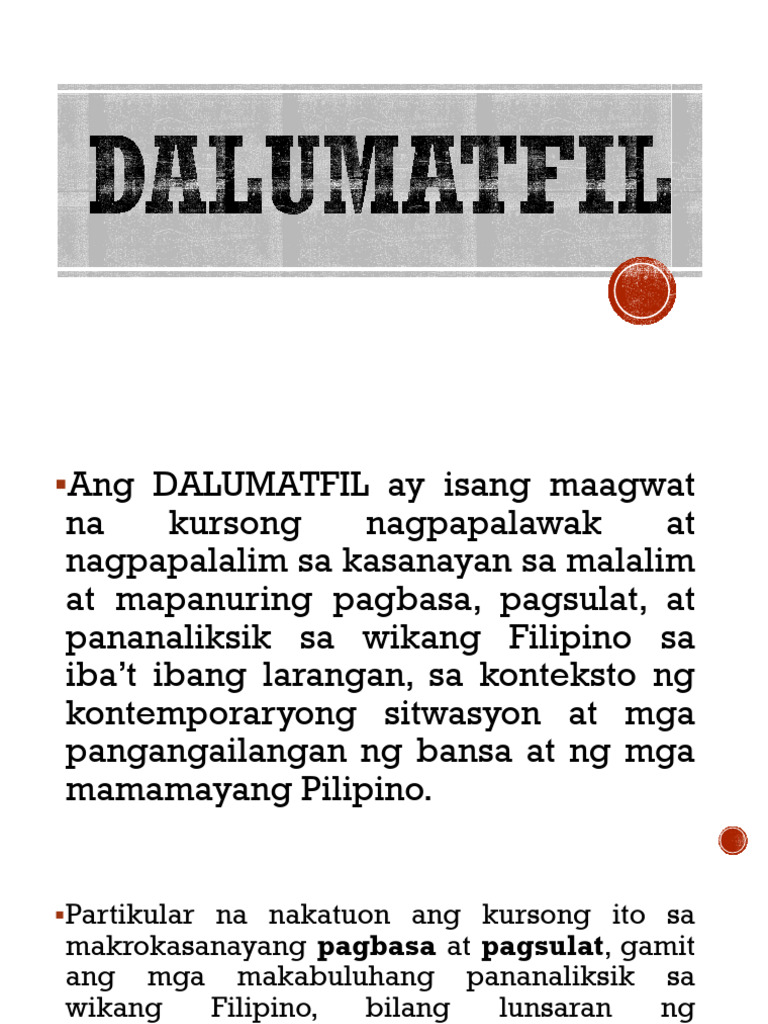 Dalumatfil Kab 1 Modyul 1 | PDF
