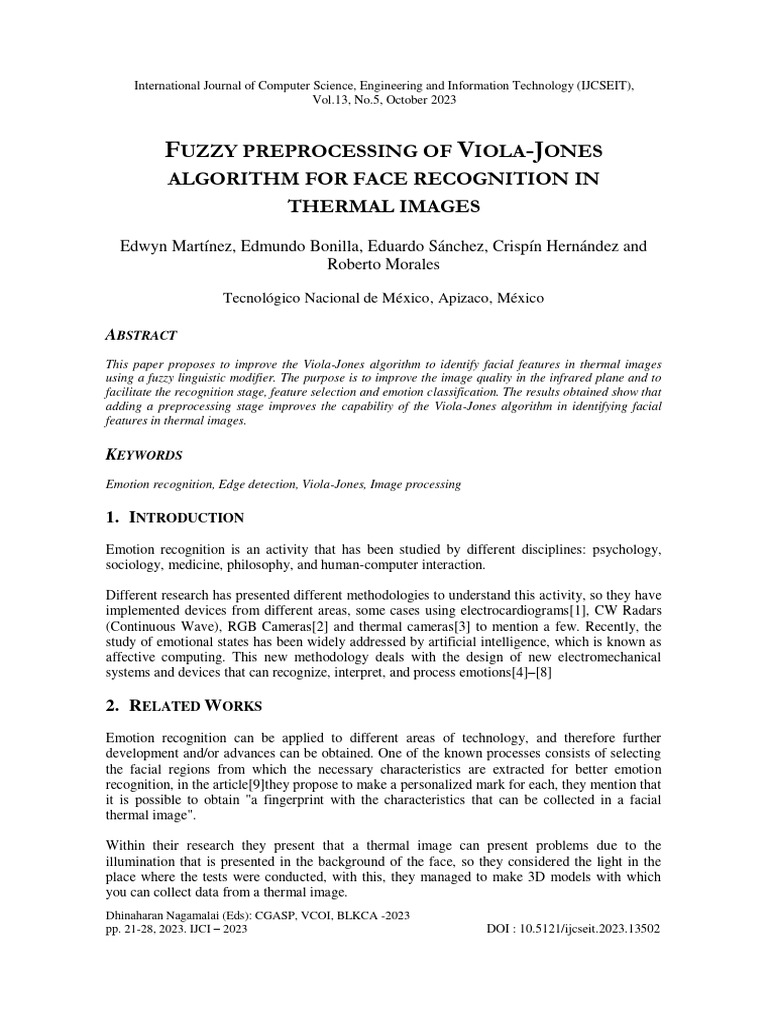 Fuzzy Preprocessing of Viola-Jones Algorithm For Face Recognition in ...