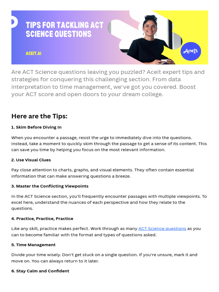 Master ACT Science: Expert Tips & Strategies | PDF