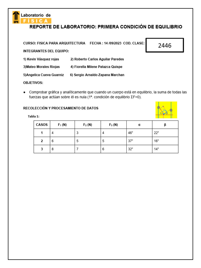REPORTE - LAB - FISIARQ - S05 Rob | PDF | Física | Matemáticas