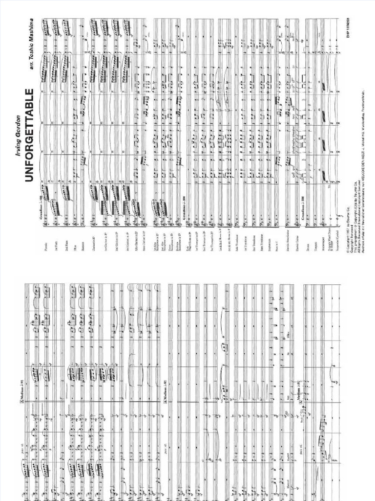 Unforgettable Toshio Mashima Concert Band Score | PDF