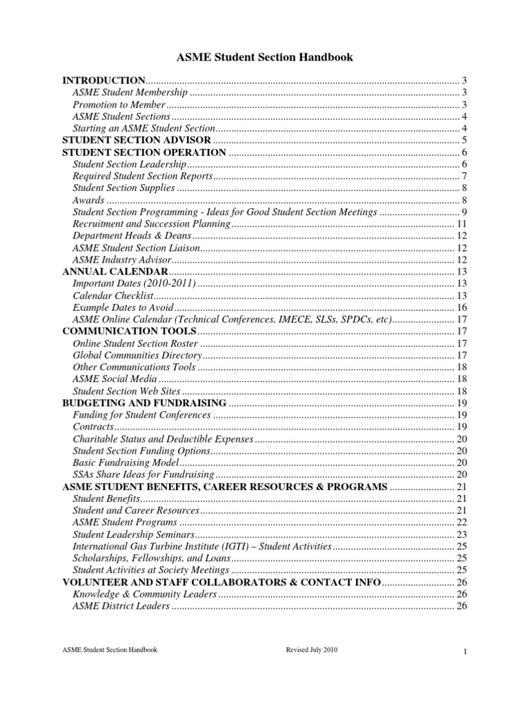 ASME Student Handbook | PDF