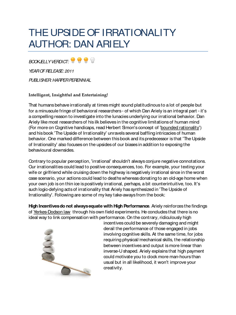 The Upside of Irrationality | PDF | Irrationality | Rationality