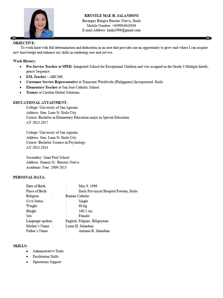 Krystle-Mae-Jalandoni-Resume | PDF