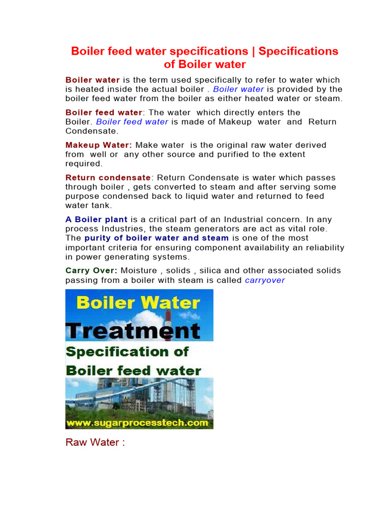 MOdul 2 Boiler Feed Water Specifications | PDF